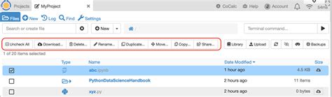 Project Files — Cocalc Manual Documentation