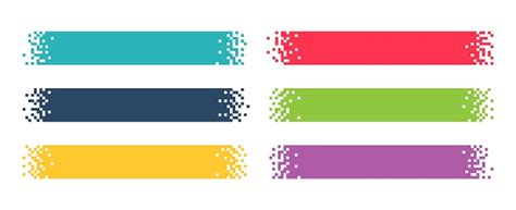 픽셀 배너 머리글 바닥글 색상 레이아웃header Footer Color Layout With Mosaic Edges 픽셀이 있는 가로 제목 태그입니다 라벨 픽셀화된 장식