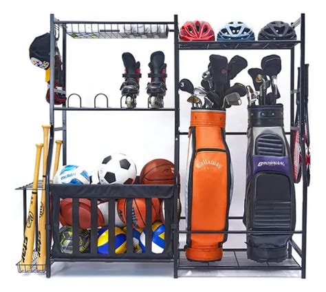 Organizador De Garaje Para Equipos Deportivos Y Pelotas Negro Meses Sin Interés