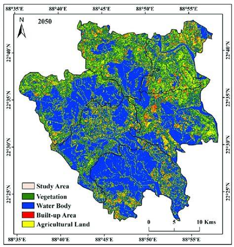 Prediction Map Of The Study Area In The Year 2050 Download
