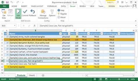 Excel Add In For BigCommerce Connection Integration Import And Bulk Edit Live Data