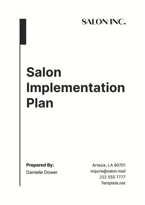 Free Salon Implementation Plan Template To Edit Online