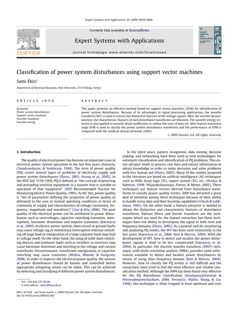 pdf classification of power system disturbances using support vector