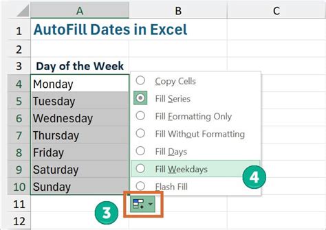 How To Create A List Of Dates In Excel Autofill Days Weeks Months