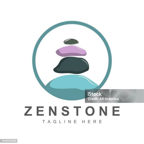 밸런스 스톤 로고 디자인 벡터 테라피 스톤 마사지 스톤 핫 스톤 및 젠스톤 제품 브랜드 일러스트 레이 션 0명에 대한 스톡 벡터