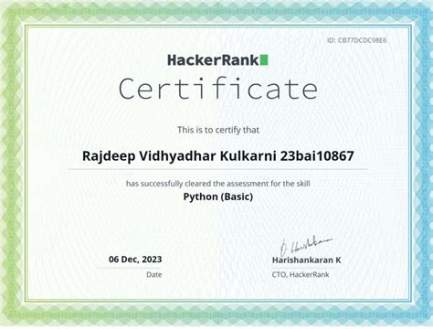 Rajdeep Kulkarni On Linkedin Completed Python Basics Certificate On