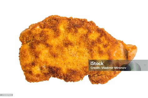 빵가루 입힌 독일 Weiner 슈니첼 스테이크 흰색 배경에 고립 된 튀긴 돼지 고기 0명에 대한 스톡 사진 및 기타 이미지 0명 고기 구이 Istock