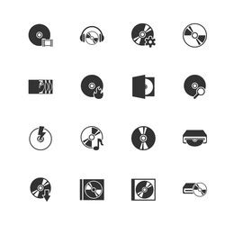 CD Disk Icons Royalty Free Vector Image VectorStock