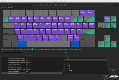 how to customize keyboard shortcuts in after effects