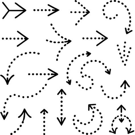 Premium Vector Handdrawn Arrows Guide Navigation With Dots