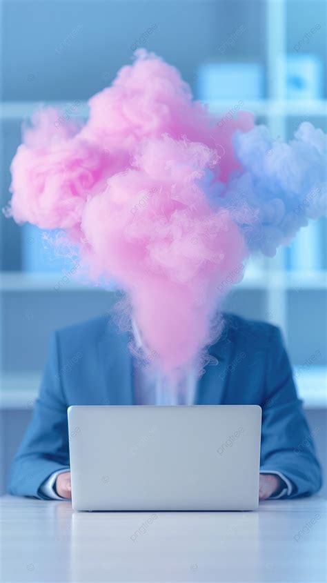 양복을 입은 남자가 책상에 앉아 머리가 연기로 뒤덮이고 머리 꼭대기에서 다채로운 구름이 나오고 있다 배경 배경 화면 및 일러스트 무료 다운로드 Pngtree