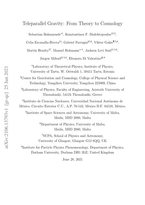 Pdf Teleparallel Gravity From Theory To Cosmology