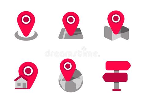 location icon with a colorful design on red circle shape stock vector