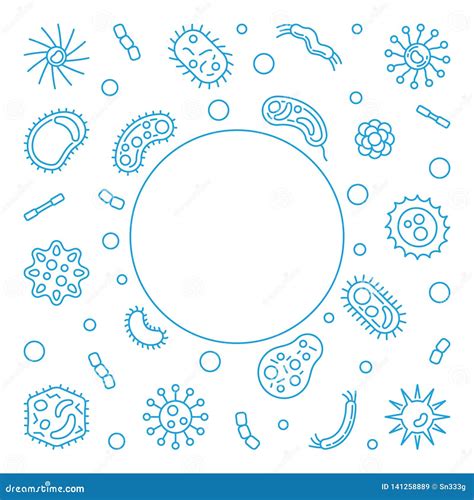 Pathogenicity Round Vector Yellow Illustration In Line Style 136416608