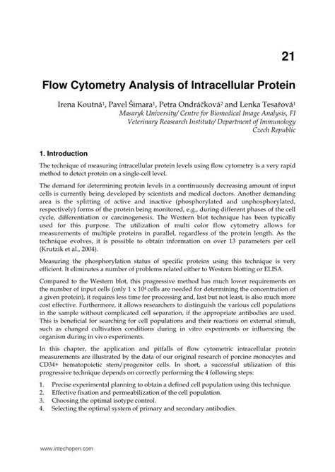 pdf flow cytometry analysis of intracellular protein ispybio
