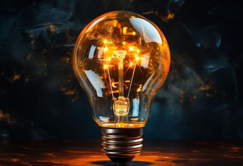 Premium Photo Incandescent Lamp On Dark Background