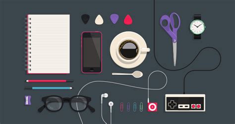 Desktop Flat Vector Objects Vol1 Vector Objects Pixeden