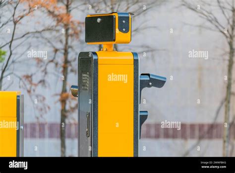 Side View Of Device To Read License Plates And Calculate Charges As
