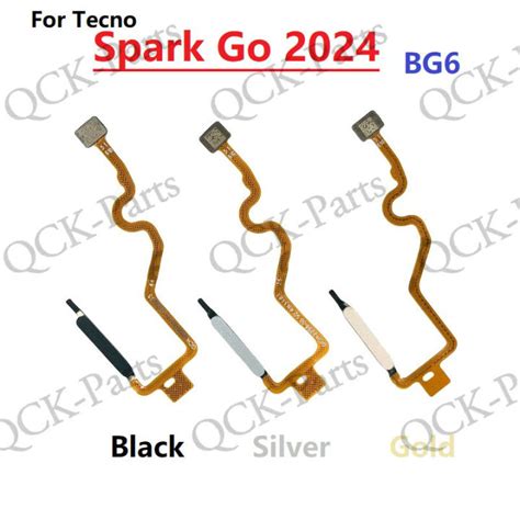 บ้าน Flex สำหรับ Tecno Spark Go 2024 Bg6ปุ่มเปิดปิดเครื่องโค้งเซ็นเซอร์ลายนิ้วมือพิมพ์ลายนิ้วมือ