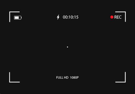디지털 카메라 비디오 인터페이스 디지털 초점 및 노출 설정이 있는 카메라 녹화 뷰파인더 프리미엄 벡터