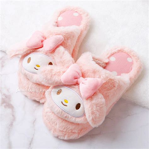 톺 산리오 겨울 털거실화 막힘형 캐릭터 마이멜로디