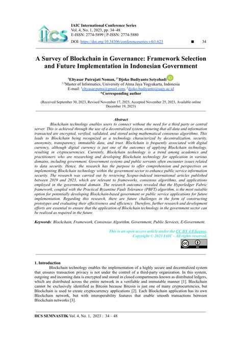 Pdf A Survey Of Blockchain In Governance Framework Selection And