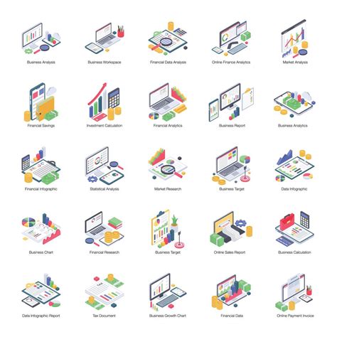 Data Analytics Pack Of Isometric Icons 682635 Vector Art At Vecteezy