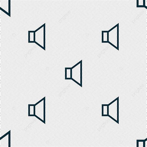 Geometric Textured Seamless Pattern With Volume And Sound Icon Symbols Vector Design Vector