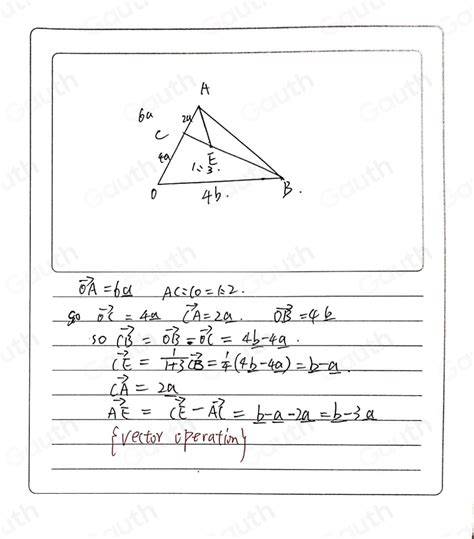 solved 6 in the diagram oab is a triangle such that vector oa 6a and