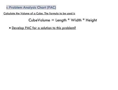 Solved 1 Problem Analysis Chart PAC Calculate The Volume Chegg Com