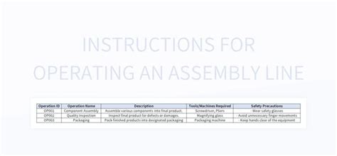 Free Instructions Templates For Google Sheets And Microsoft Excel Slidesdocs