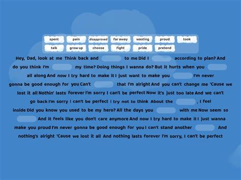 Guess The Missing Lyrics Missing Word