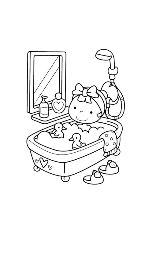 儿童画小孩洗澡简笔画3张 几塔之家