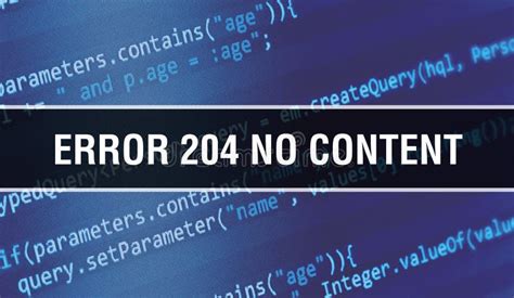 Fehler 204 Kein Inhalt Mit Hintergrund Zur Digitalen Binary Code