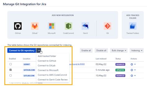 Configuration Page Git Integration For Jira Self Managed