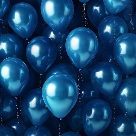 Deep Blue Inflatable Balloons Background Premium Ai Generated Image