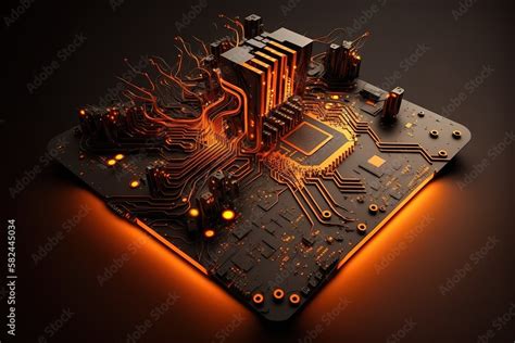 ภาพประกอบสตอก Motherboard Circuit Background Virus detected over circuit board Worm cyber