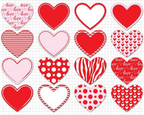 Heart Clipart Digital Heart Clipart Valentine Heart Clipart Heart