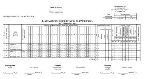 Табель выходов на работу образец 90 фото