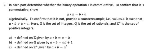 Solved 2 In Each Part Determine Whether The Binary
