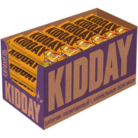 Батончики шоколадные KIDDAY карамель, 30 шт. по 40 гр. - купить с ...
