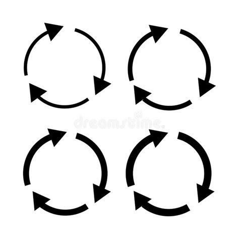 Black Circular Arrows Vector Rotation Icons Arrow Cycle Symbols Stock Vector Illustration Of