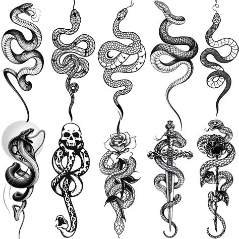 Snake Tattoo Set Vector Eps Svg Artofit