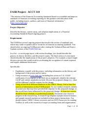 Exploring FASB Projects History Standards And Implications Course Hero