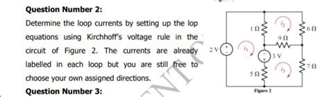 Question Number 2 Determine The Loop Currents By Setting Up The Lop