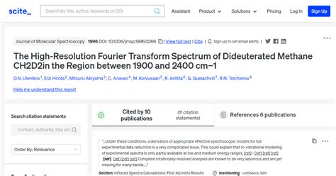 [citation report] the high resolution fourier transform spectrum of