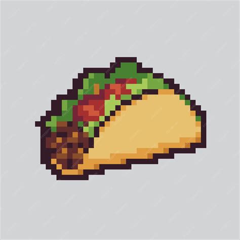 Premium Vector Pixel Art Illustration Taco Pixelated Mexican Taco