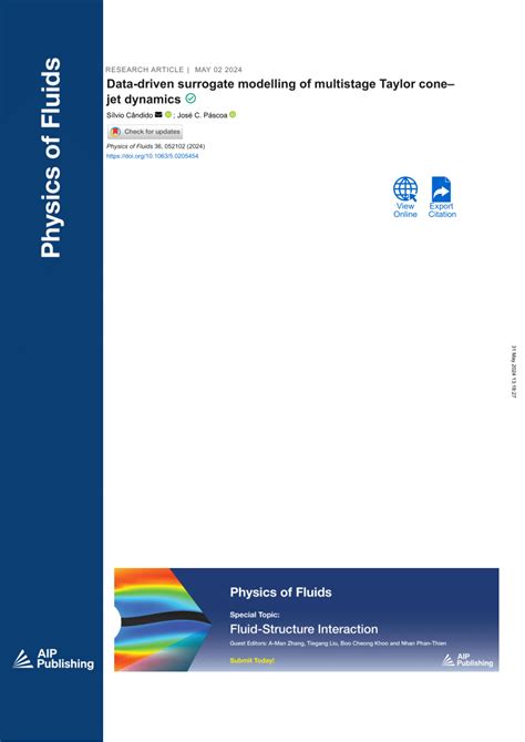 pdf data driven surrogate modelling of multistage taylor cone jet dynamics