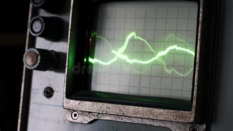 Oscilloscope Green Signal On Dark Background Stock Footage Video Of Oscilloscope Vintage