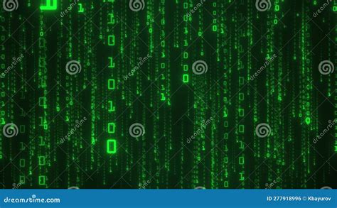 The Matrix Style Binary Code The Camera Moves Through The Falling Numbers Stock Footage Video